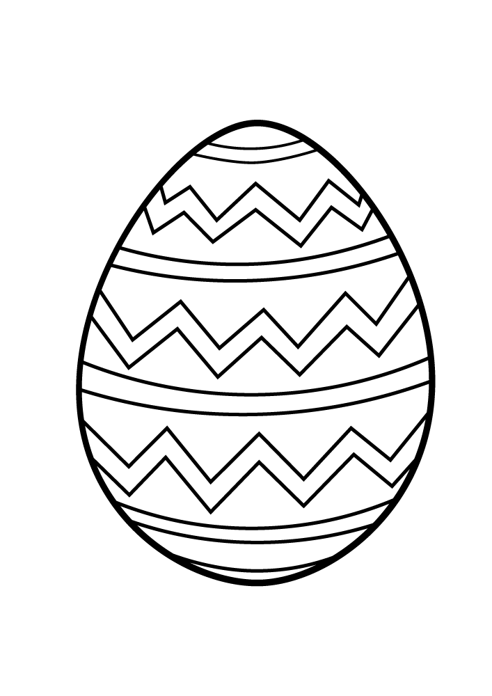 Coloring Page Easter Egg with line forms | Printablesfree.com