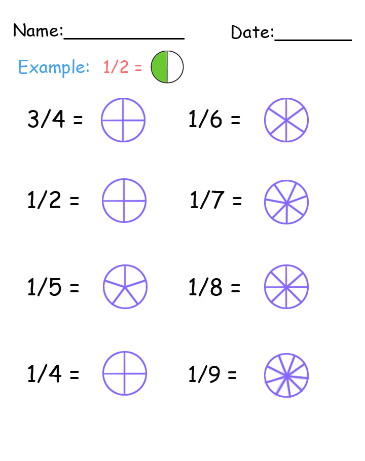Practice Fraction Worksheet