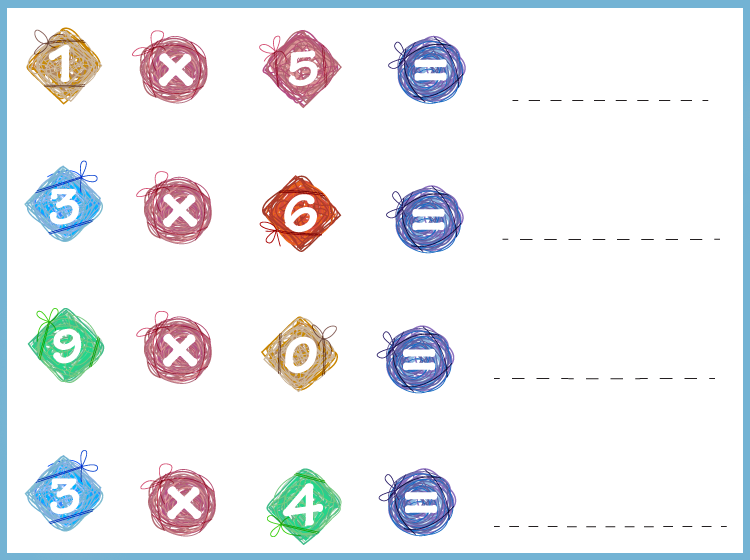 Blue Border Adding by Shapes Math Worksheets