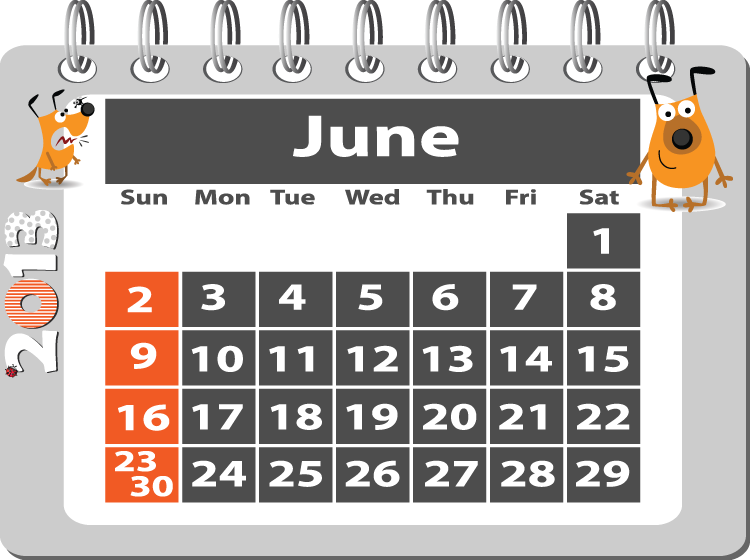 June Monthly Calendars