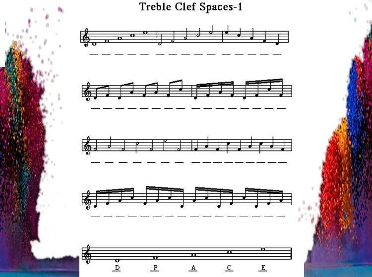 Treble Clef Spaces Piano Music