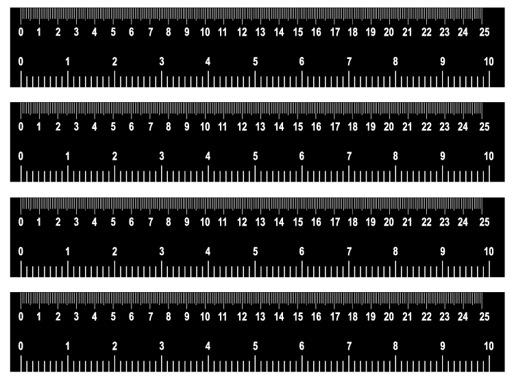 Printable Rulers in Black