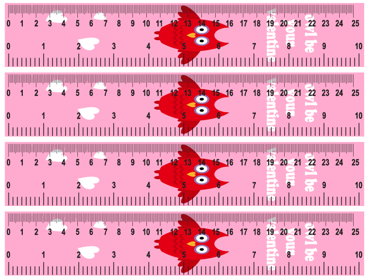 Printable Pink Owl Ruler