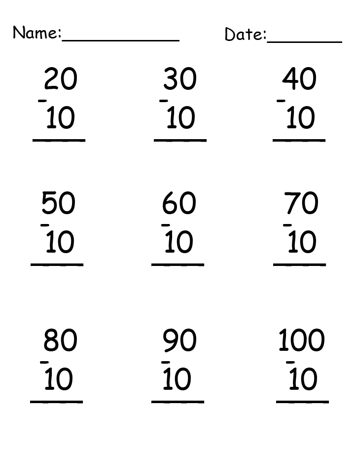 Math Subtraction Worksheet