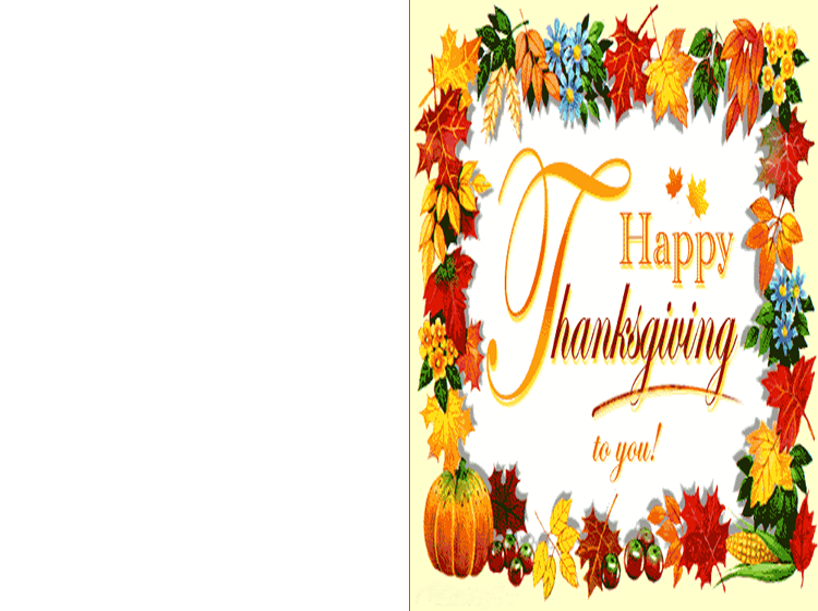 Printable Fall Leaves Happy Thanksgiving Cards